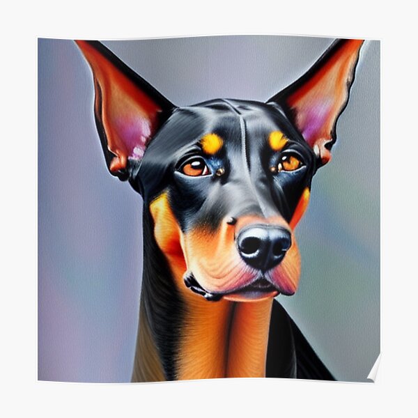 "Beautiful Doberman Oil Painting" Poster for Sale by ManifestoDesign ...