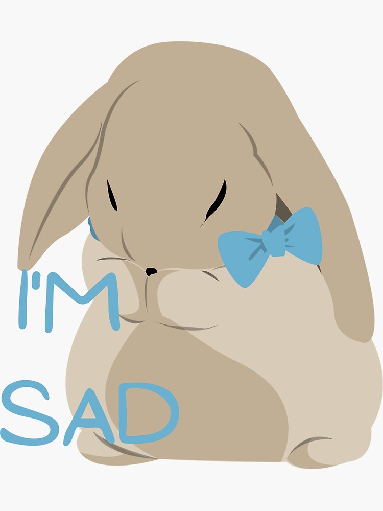 "Rabbit Sad Design" Sticker for Sale by shelina21 | Redbubble
