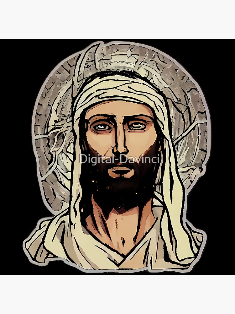 "Christ with Halo & Shroud (comic style)" Poster for Sale by Digital ...