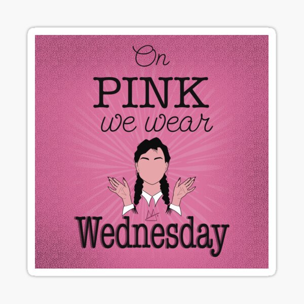 "On Pink We Wear Wednesday Funny Word Mash Up Pink Leopard" Sticker for ...