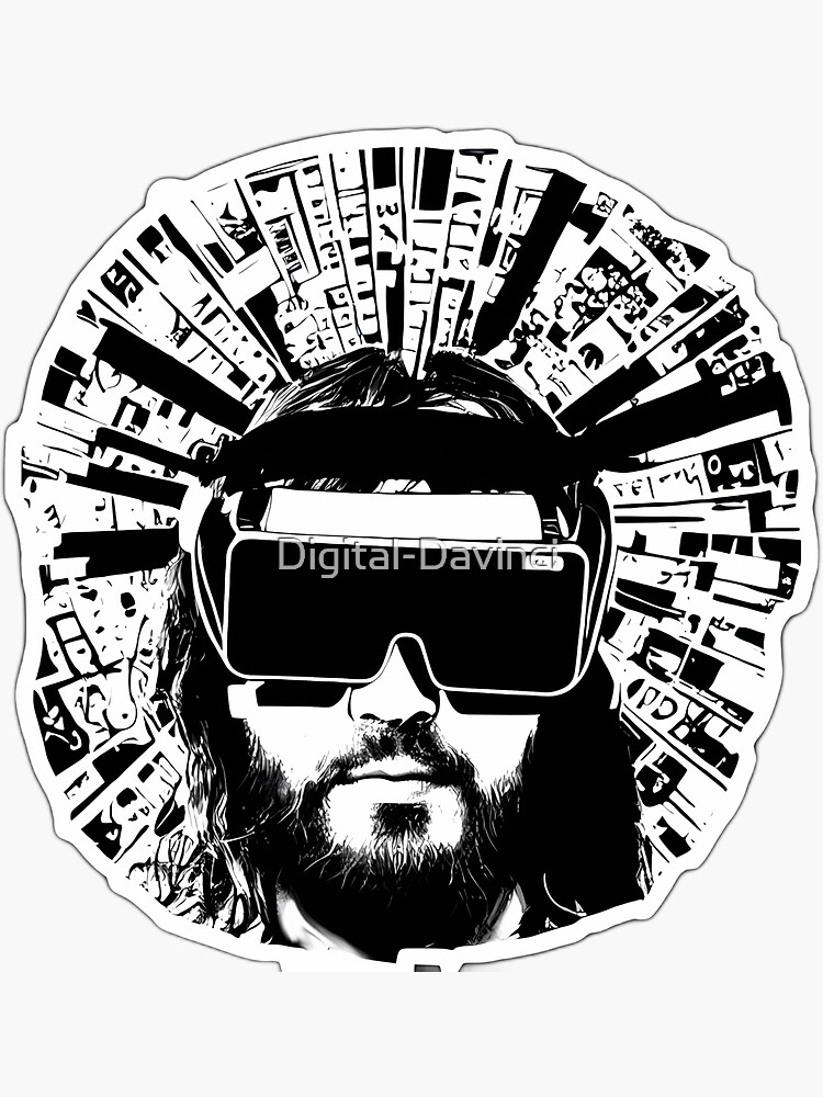 "Tech Jesus Christ Wearing AR Glasses VR Headset " Sticker for Sale by ...