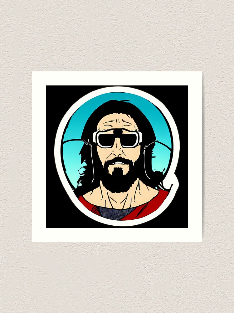 "Tech Jesus Christ Wearing AR Glasses VR Headset " Art Print for Sale ...
