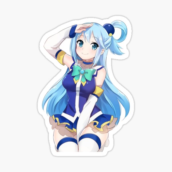"Aqua Cute Anime Waifu" Sticker for Sale by LikovDoo | Redbubble