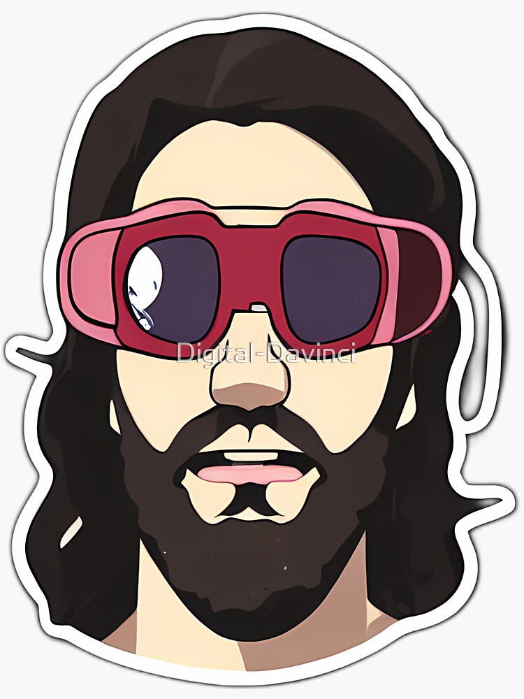 "Confused Nerdy Tech Jesus Christ in VR" Sticker for Sale by Digital ...