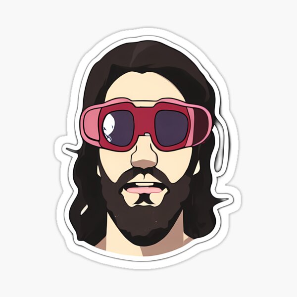 "Confused Nerdy Tech Jesus Christ in VR" Sticker for Sale by Digital ...