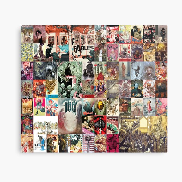 "fables, cover, collage,snow white,bigby wolf,boy blue,beauty,beast ...