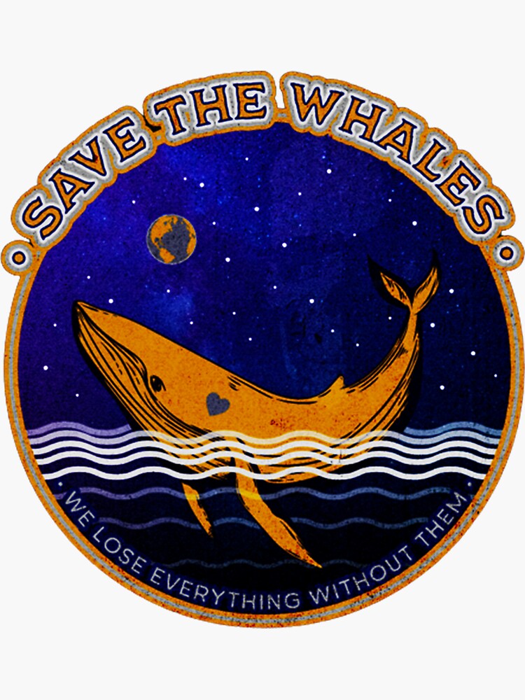 "please save the whales" Sticker for Sale by Mossabjo | Redbubble