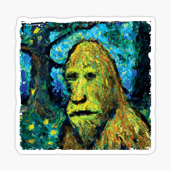 "Bigfoot Art Painting Aesthetic" Sticker for Sale by belugastore ...
