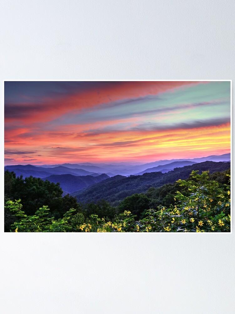 "Blue Ridge Mountain Color" Poster for Sale by CarolRMontoya | Redbubble