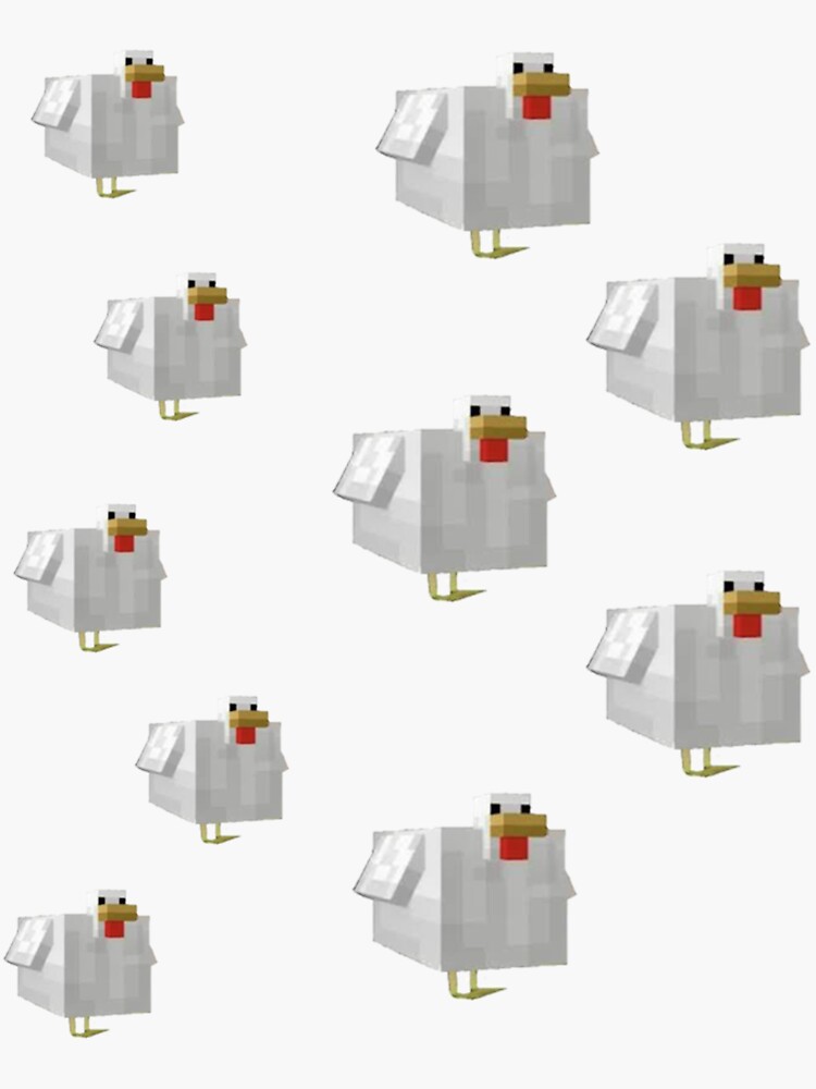 " 10 fat minecraft chickens pack " Sticker for Sale by RickSchoen ...