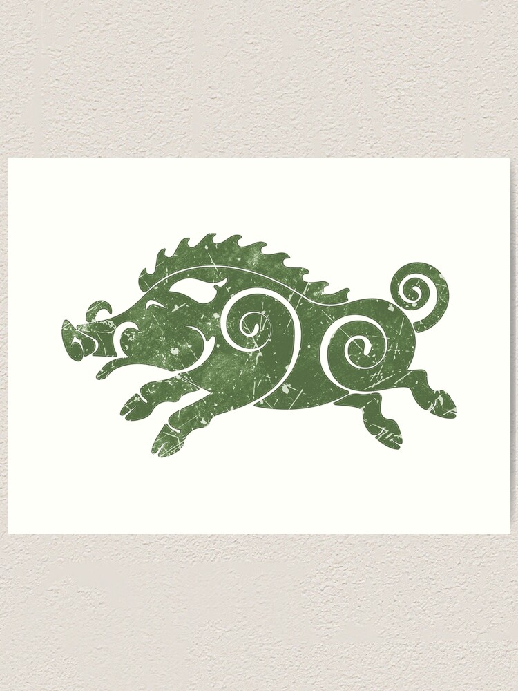 "Celtic Boar Hunter Ancient Ancestral Symbol " Art Print for Sale by ...