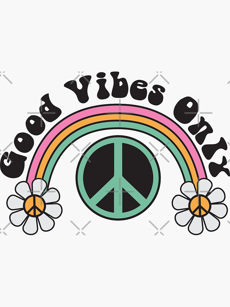 "Good Vibes Only" Sticker for Sale by Mahe-Art | Redbubble