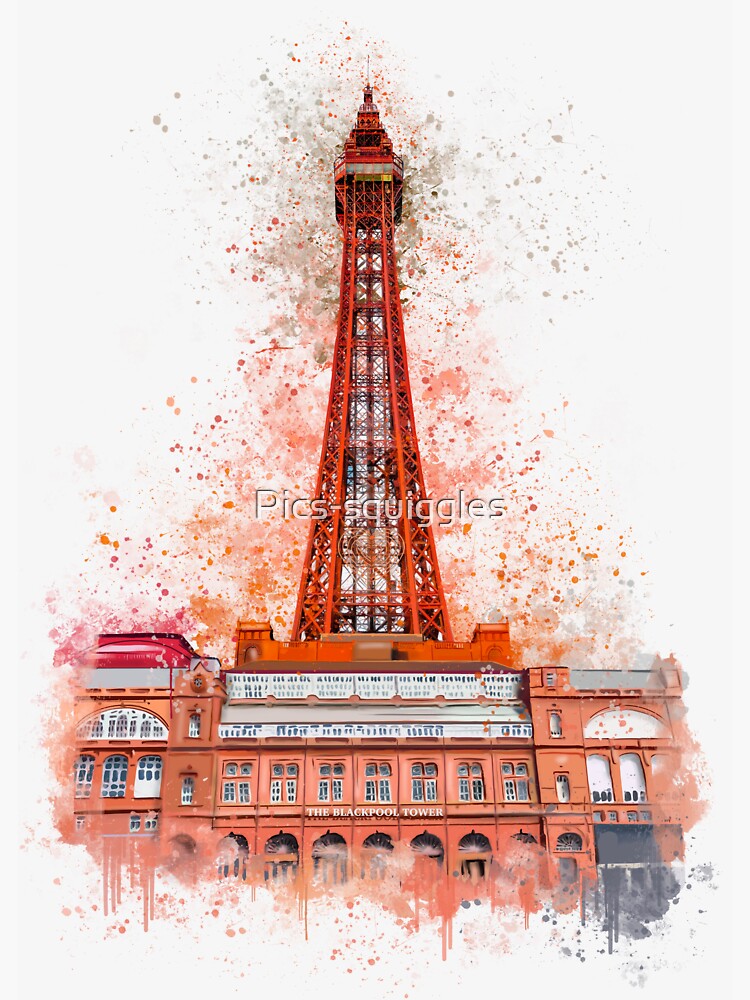 "Red, Blackpool Tower, Poster, Art, Lounge, Home, Kitchen, Colourful ...