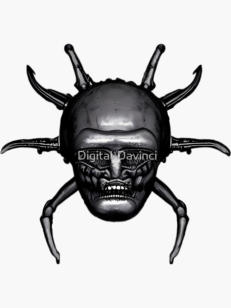 "Scifi Horror Skull Crab Alien (HR Giger style)" Sticker for Sale by ...