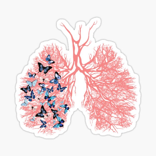 Pegatina «Pulmones de árboles blancos como ramas, pulmón izquierdo con ...