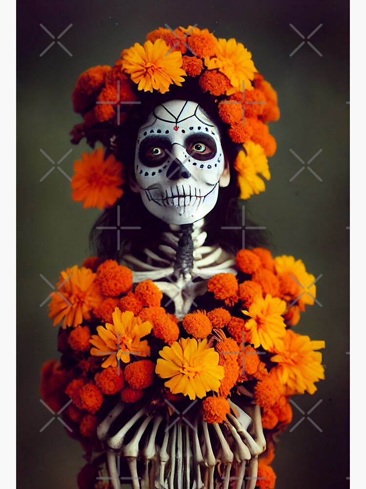 "Skull Mexican girl calaca calavera" Sticker for Sale by ladarkepoque ...