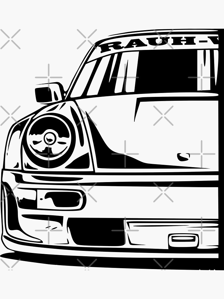 "911 964 RWB JDM Automotive Apparel Tuning Car" Sticker for Sale by ...