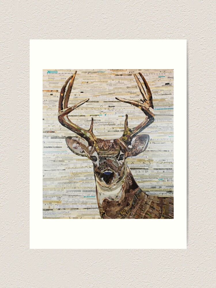 "Whitetail Deer /Buck Collage by C.E. White" Art Print by cewhiteart ...
