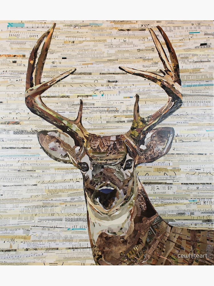 "Whitetail Deer /Buck Collage by C.E. White" Art Print by cewhiteart ...