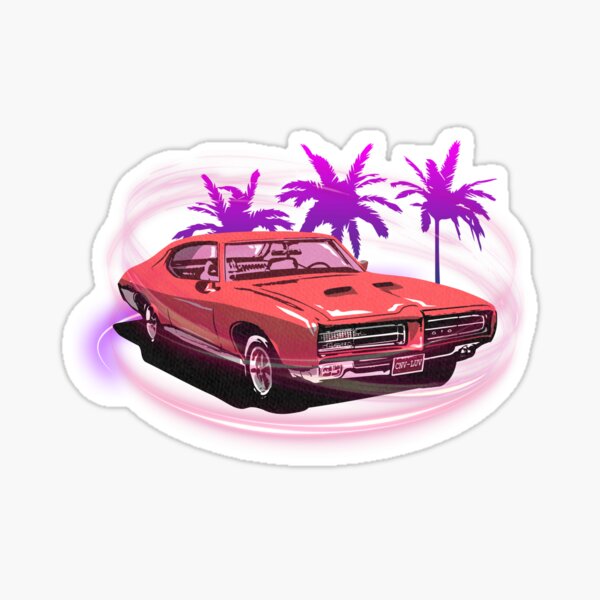 "Neon Lights and Car" Sticker for Sale by no8design | Redbubble