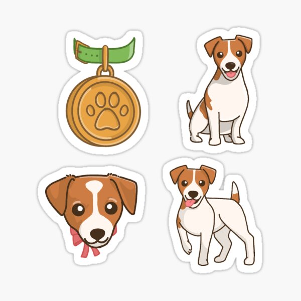 "Minimalistic brown and white JACK RUSSELL sticker pack" Sticker for ...