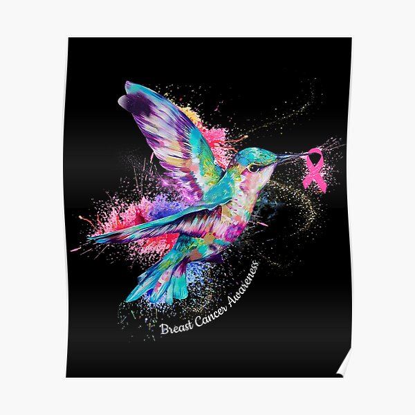 Póster «Cinta de colibrí Concientización sobre el cáncer de mama» de ...