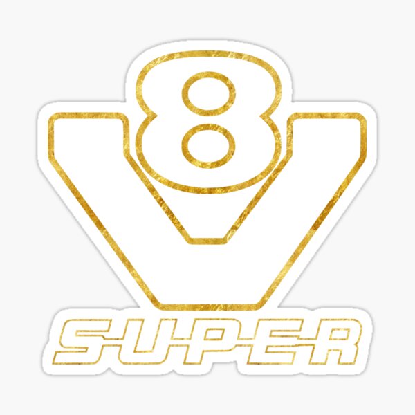 "V8 SuperTrucker Gold Outline" Sticker for Sale by EdwinKoepp | Redbubble