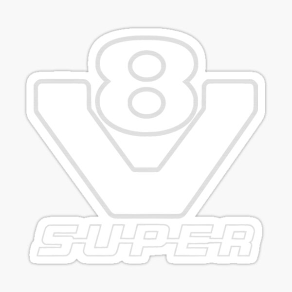 "V8 SuperTrucker Silver Outline" Sticker for Sale by EdwinKoepp | Redbubble