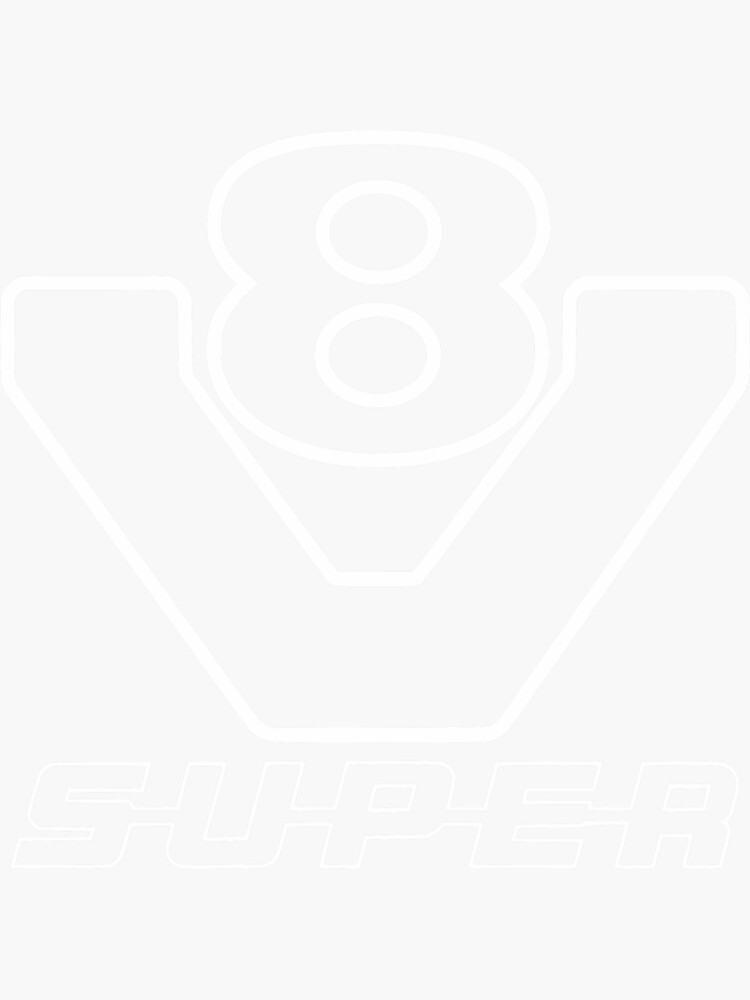 "V8 SuperTrucker White Outline " Sticker for Sale by EdwinKoepp | Redbubble