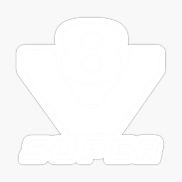 "V8 SuperTrucker White Outline " Sticker for Sale by EdwinKoepp | Redbubble