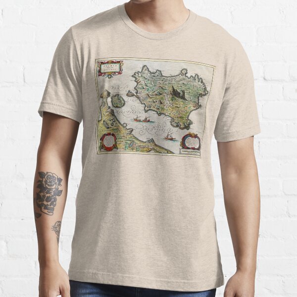 "Ischia island ancient map (HQ)" T-shirt for Sale by TigerLab ...