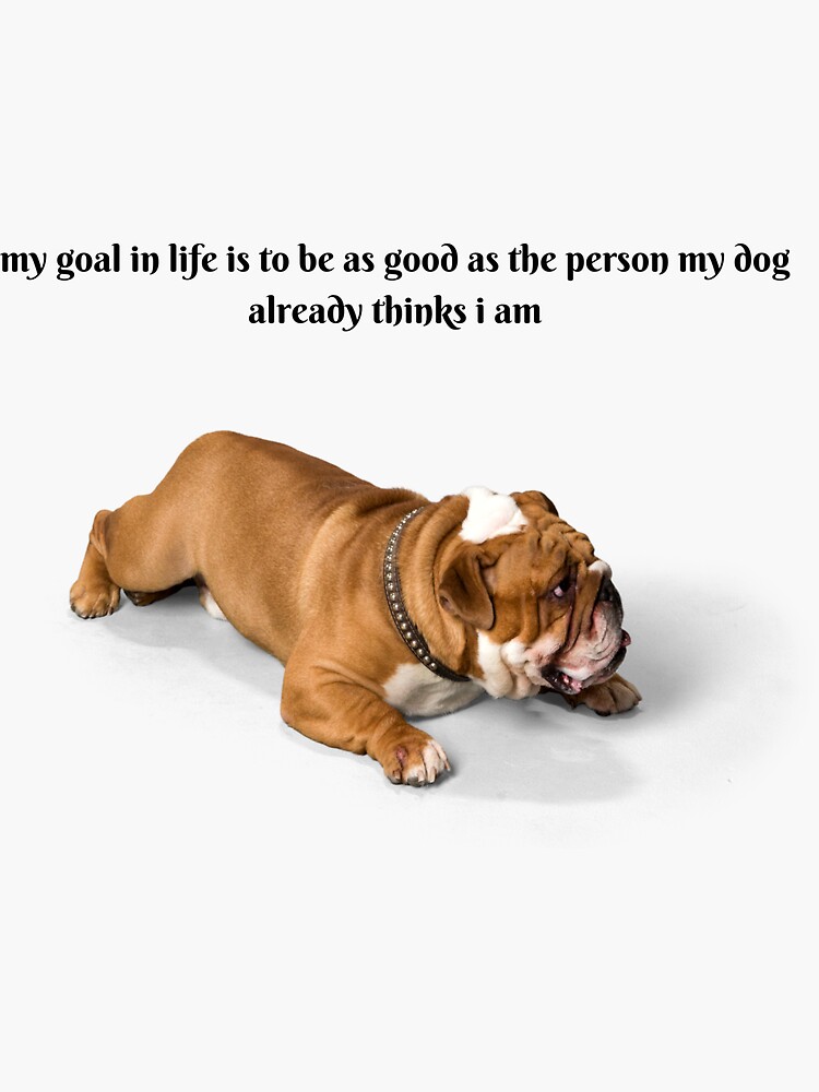 "Dog quote Life goals with the dog" Sticker for Sale by DraganaArts ...