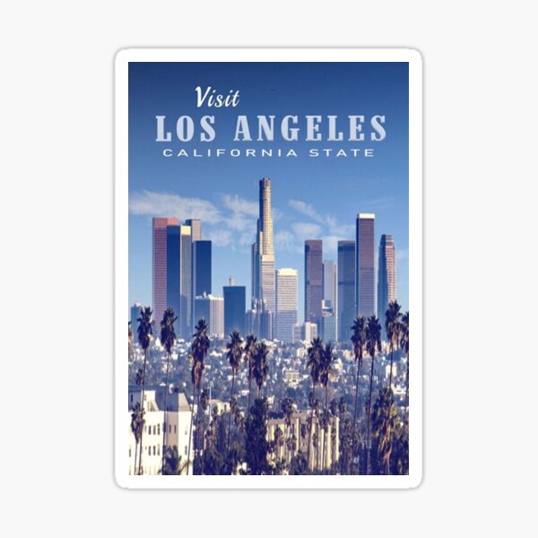 "Visit Los Angeles" Sticker for Sale by williamlperrot | Redbubble