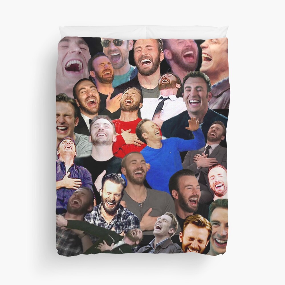 "Chris Evans Laughing" Duvet Cover for Sale by beaunana | Redbubble