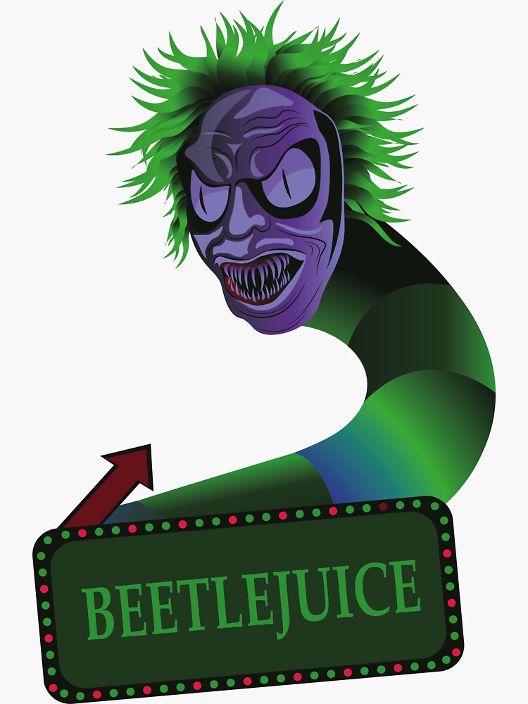 "Beetlejuice" Sticker for Sale by TalitaIllustra | Redbubble