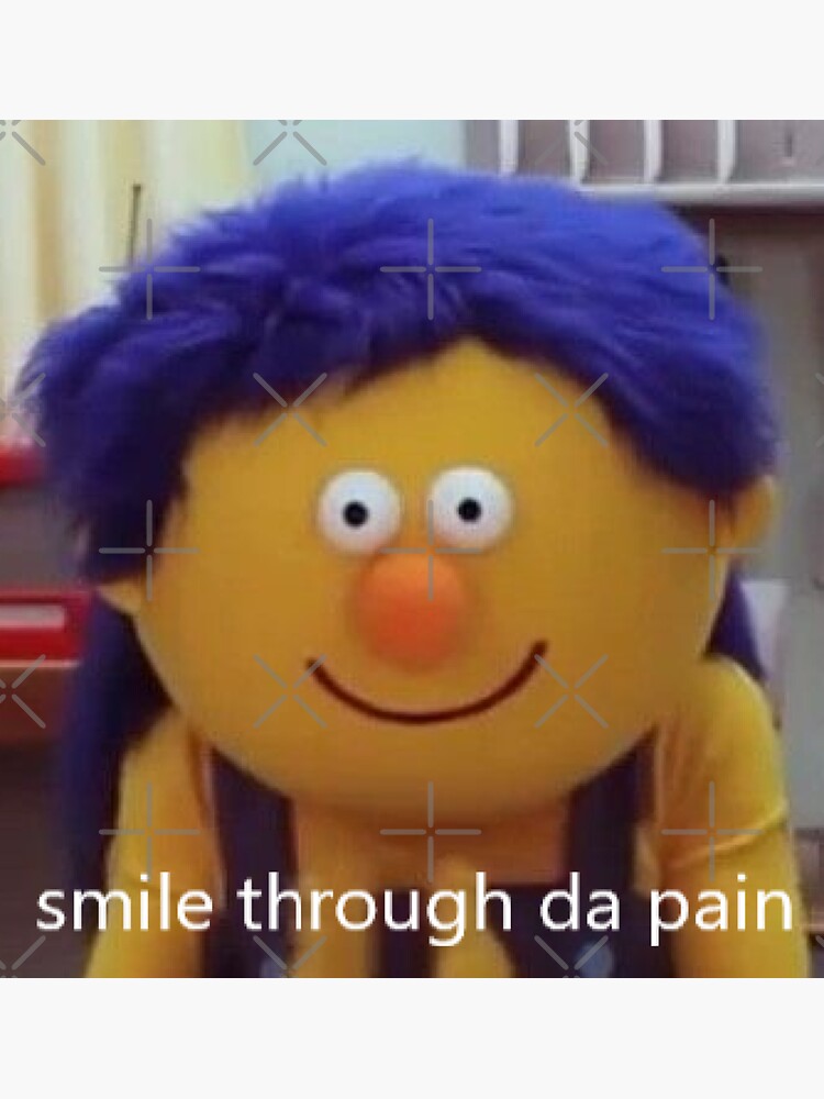 "smile through da pain" Sticker for Sale by littleriverxoxo | Redbubble