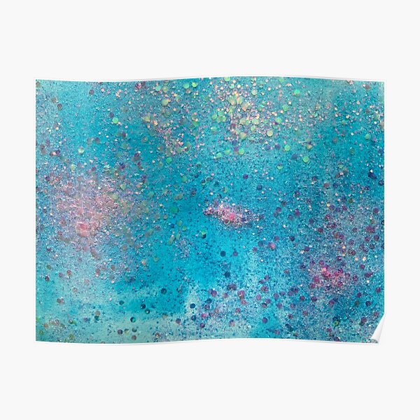 "Ocean Blue Pink Watercolor Sparkles" Poster for Sale by Shel1 | Redbubble