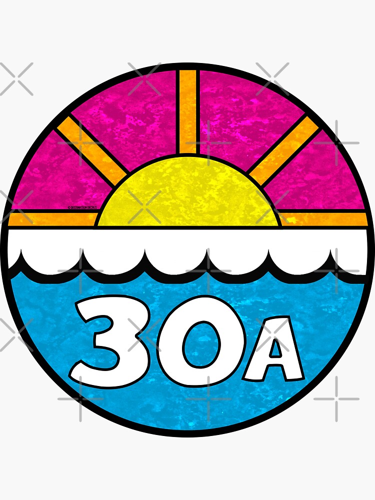 "30A FLORIDA EMERALD COAST 30 A BEACH OCEAN VACATION" Sticker for Sale ...