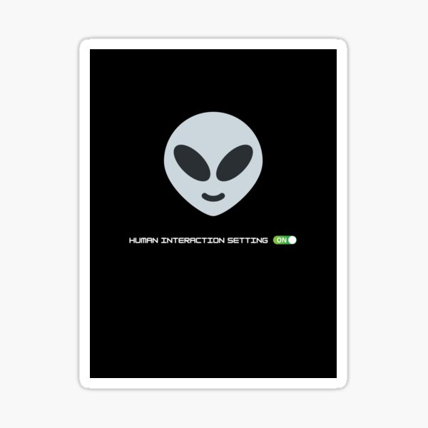 "Human Interaction Alien Smiley Face" Sticker for Sale by deboblom ...