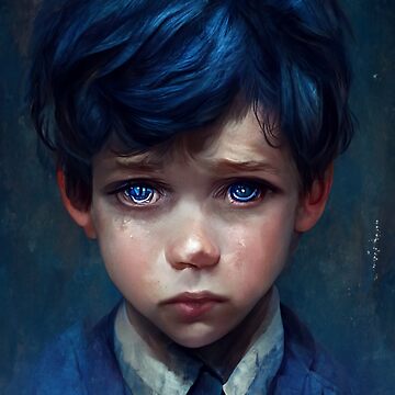 "Sad Blue Eyes Boy" Art Board Print for Sale by mayza-shop | Redbubble