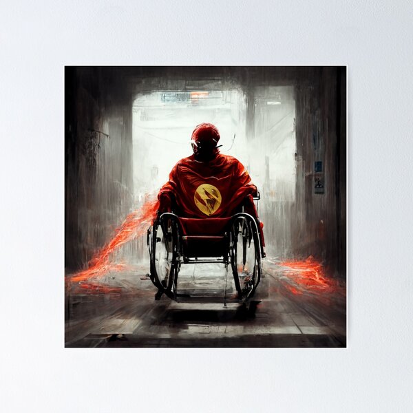 "The Flash in a wheelchair" Poster for Sale by mayza-shop | Redbubble