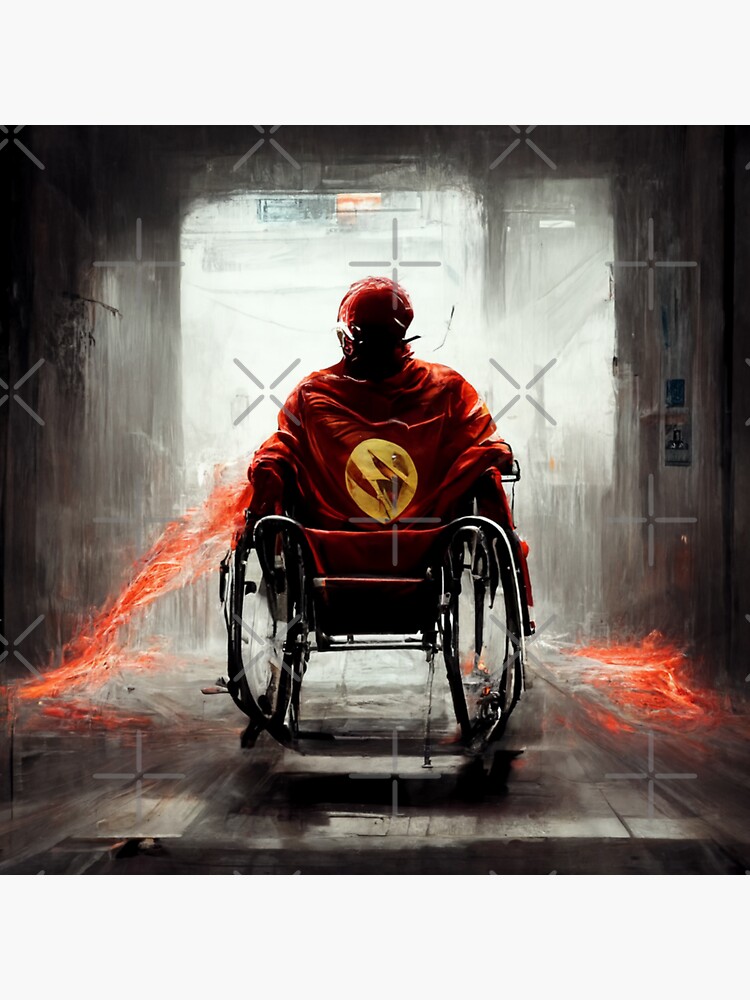 "The Flash in a wheelchair" Sticker for Sale by mayza-shop | Redbubble