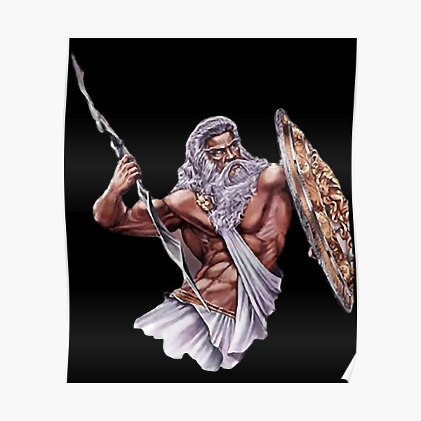 "zeus stylish logo with bolt " Poster for Sale by MadameTealight ...