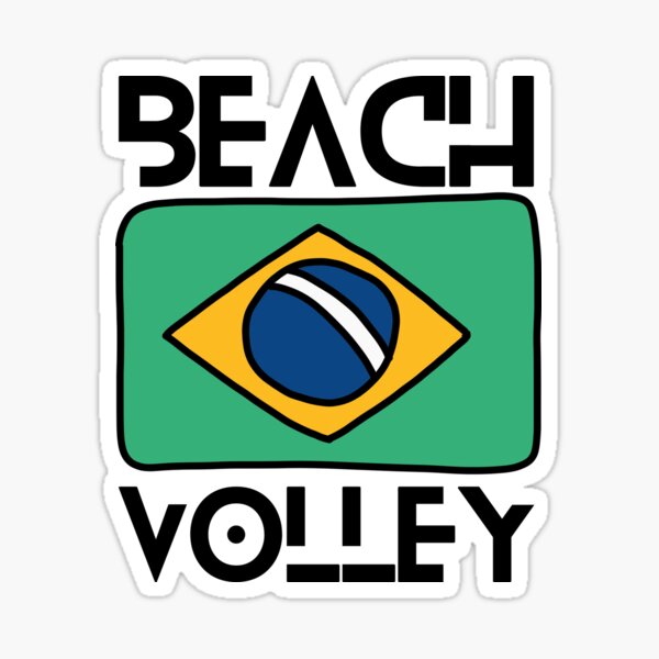"Beach Volleyball Brazil" Sticker for Sale by NeonReef | Redbubble