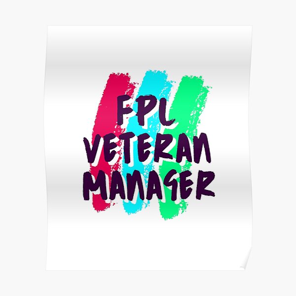 Póster «FPL Veteran Manager triple gráfico fondo blanco diseño de ...