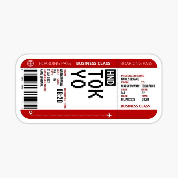 "Tokyo boarding pass" Sticker for Sale by flight-apparel | Redbubble