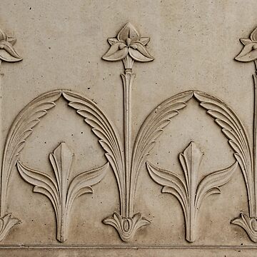 "Floral Bas Relief Plaster Mold Architecture Ornament " Sticker for ...