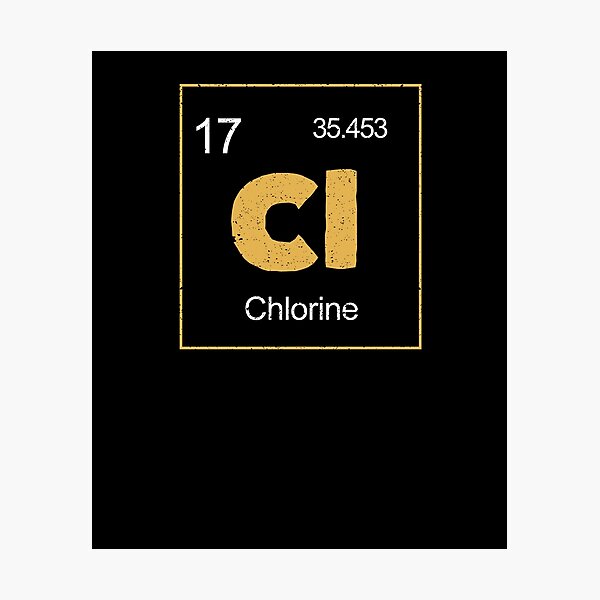 Lámina fotográfica «Cloro tabla periódica símbolo química divertido ...