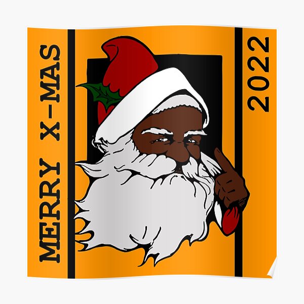 Poster « Père Noël noir | Père Noël afro | Noël Africain », par ...