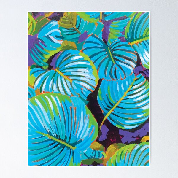 "Hand painted tropical foliage" Poster for Sale by Sandy Pons | Redbubble